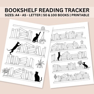 Coloring Bookshelf Tracker | Book Reading Journal | 50 100 Book ...