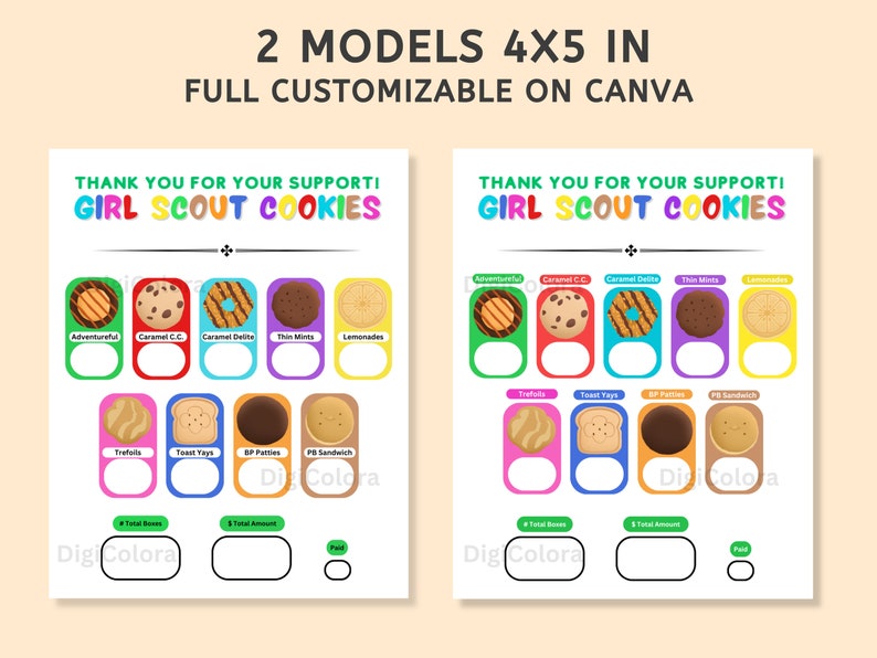 Editable Girl Scout Cookies Delivery Card | Thank You Card | Printable ...