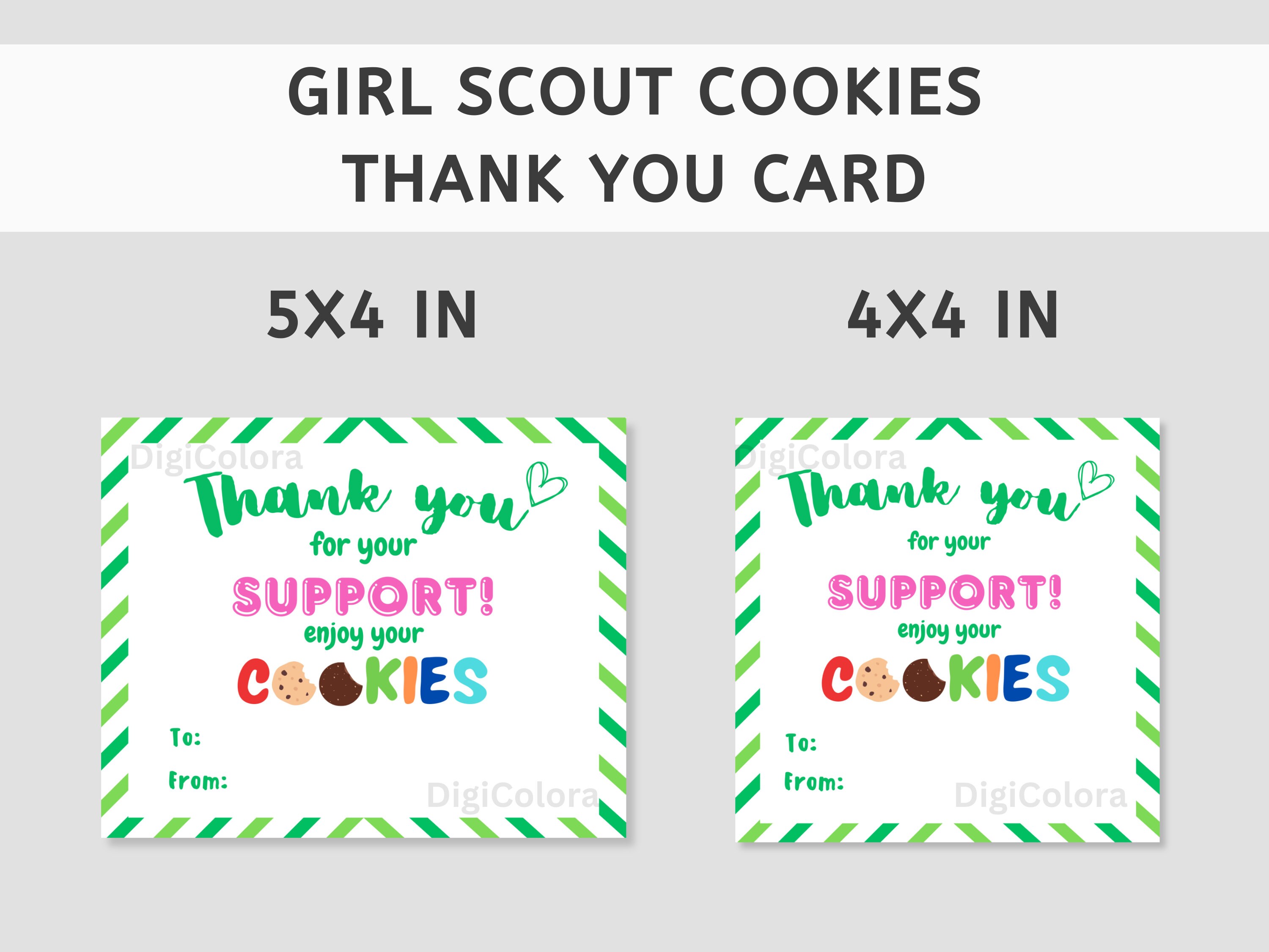 Girl Scout Cookie Thank You Card 2024 Editable and Printable Girl Scout ...