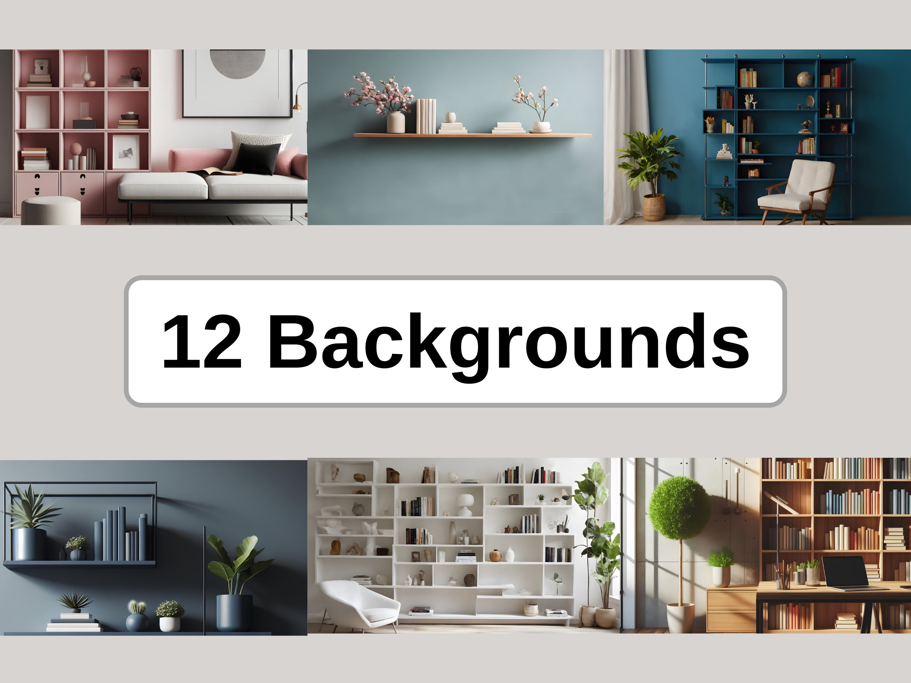 Zoom Backgrounds 12 Bundle | Zoom Neutral Backgrounds Home Office ...