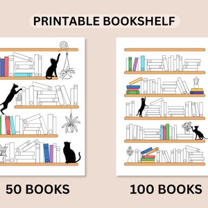Coloring Bookshelf Tracker | Book Reading Journal | 50 100 Book ...