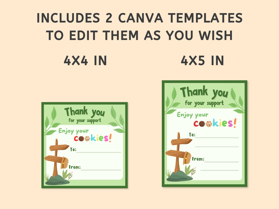 Girl Scout Cookies Thank You Card 2024 Editable and Printable Girl ...