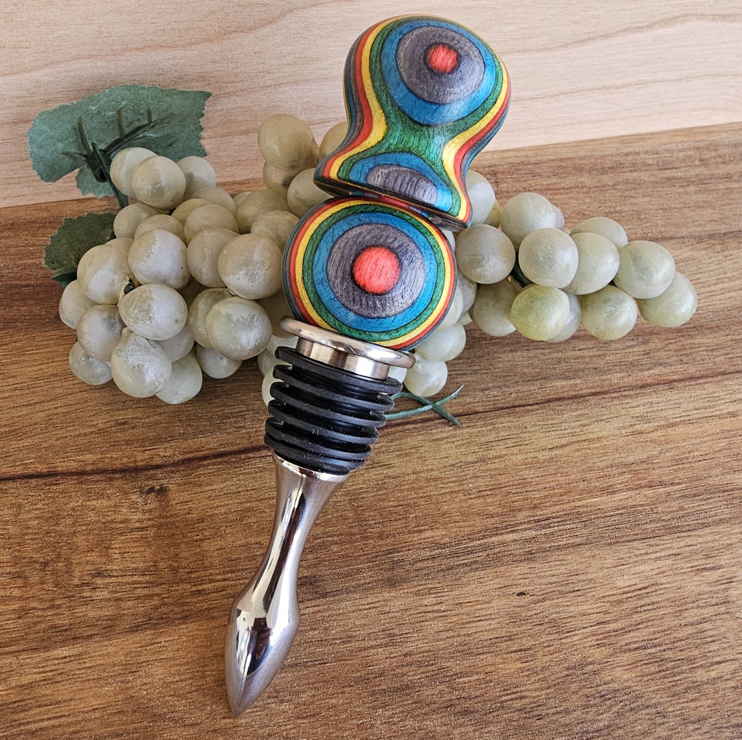 Rainbow Colored Wine Bottle Stopper - Etsy