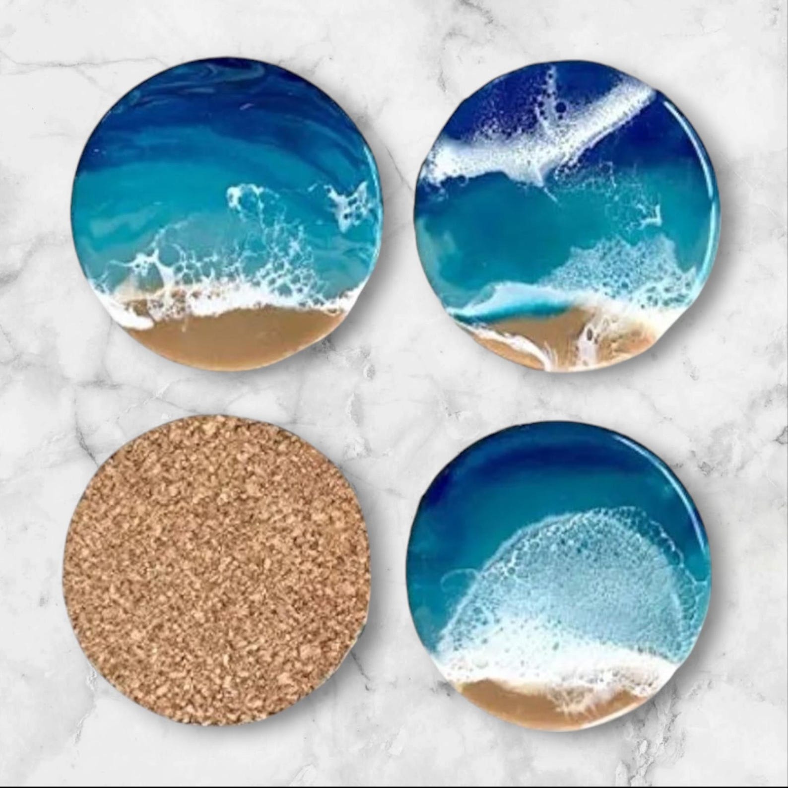 Beach Theme Coasters, 4 Pack. - Etsy