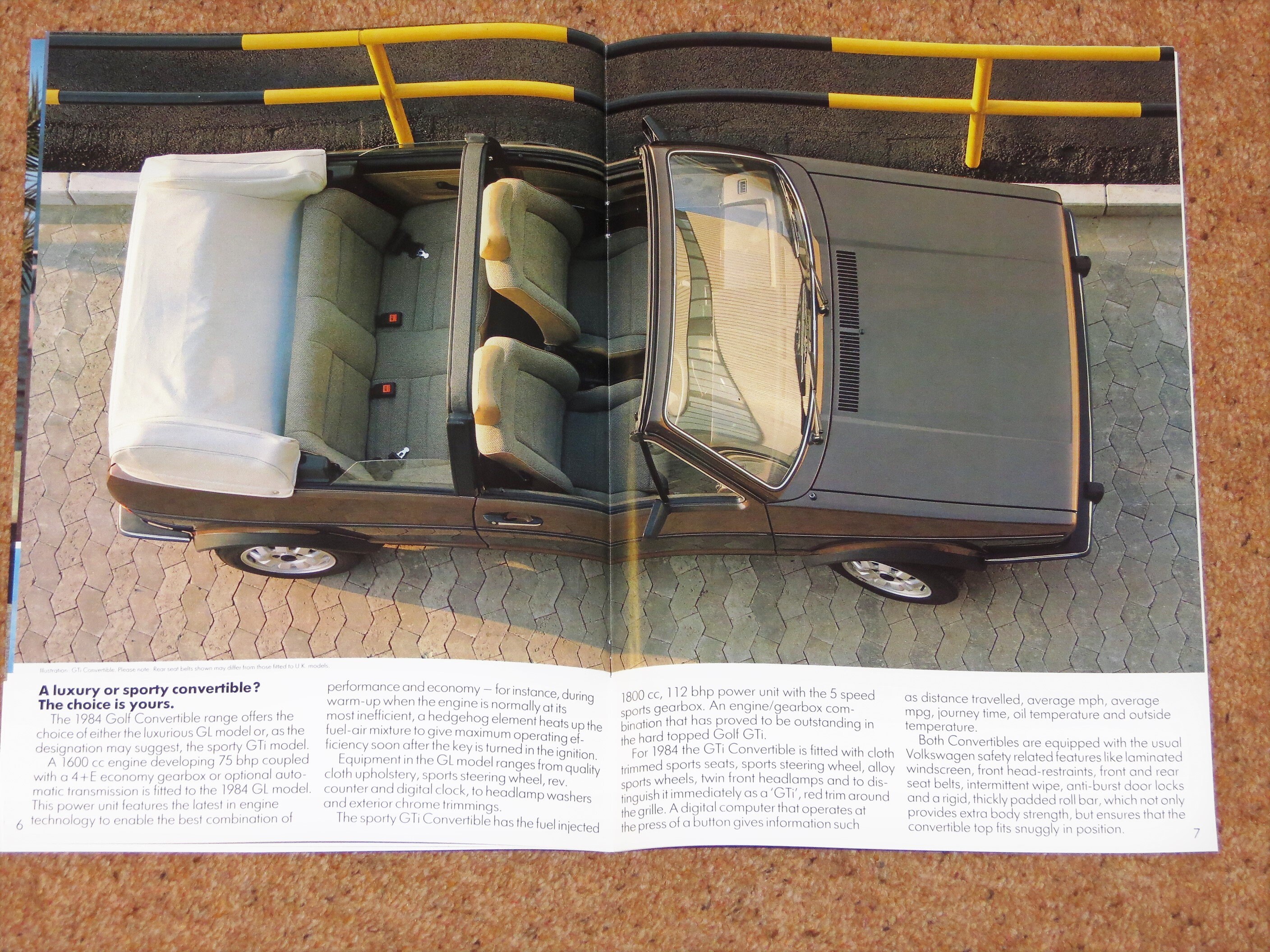 1984-85 VW GOLF CONVERTIBLE Mk2 Sales Brochure - Etsy