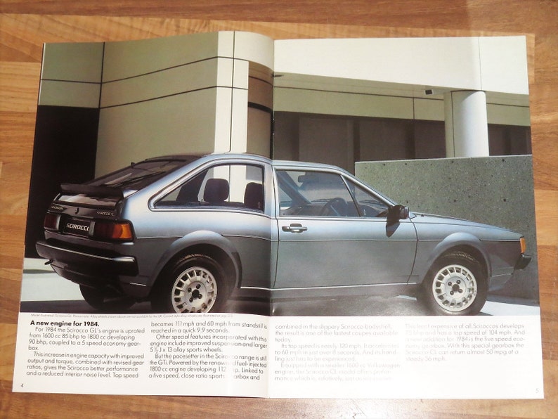 1984 VW SCIROCCO Sales Brochure Almost Mint Condition - Etsy