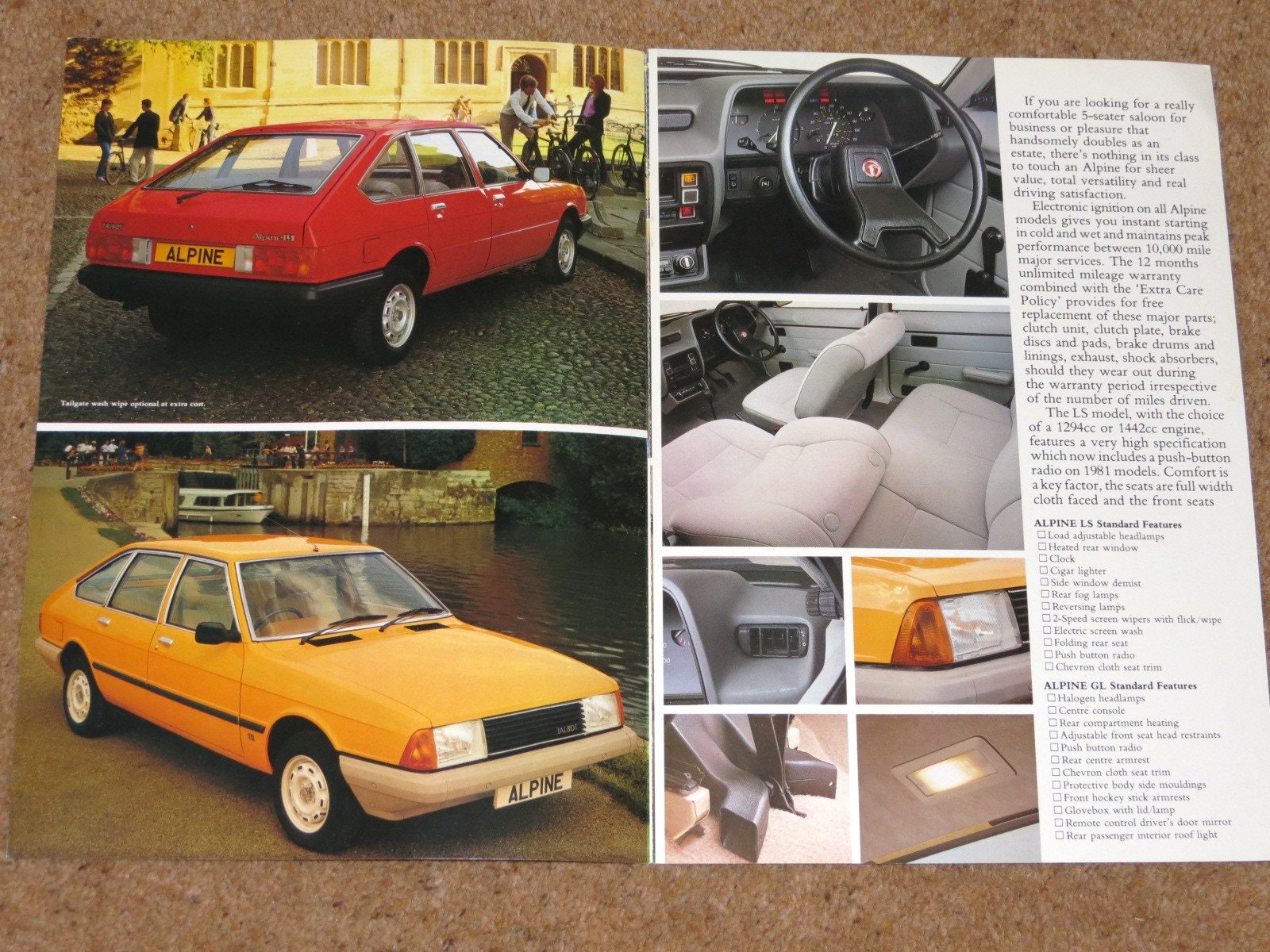 1980 TALBOT ALPINE Sales Brochure revised Model - Etsy