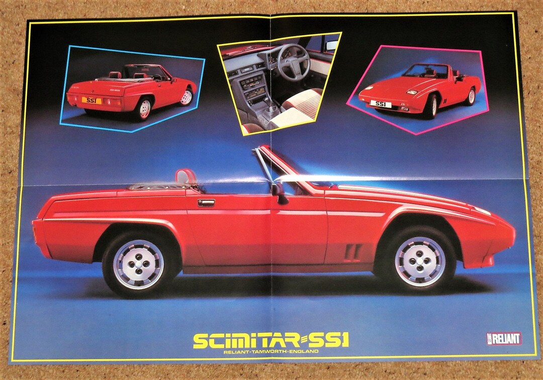 RELIANT SCIMITAR SS1 Pre-launch Preview Sales Brochure Poster 1985 - Etsy