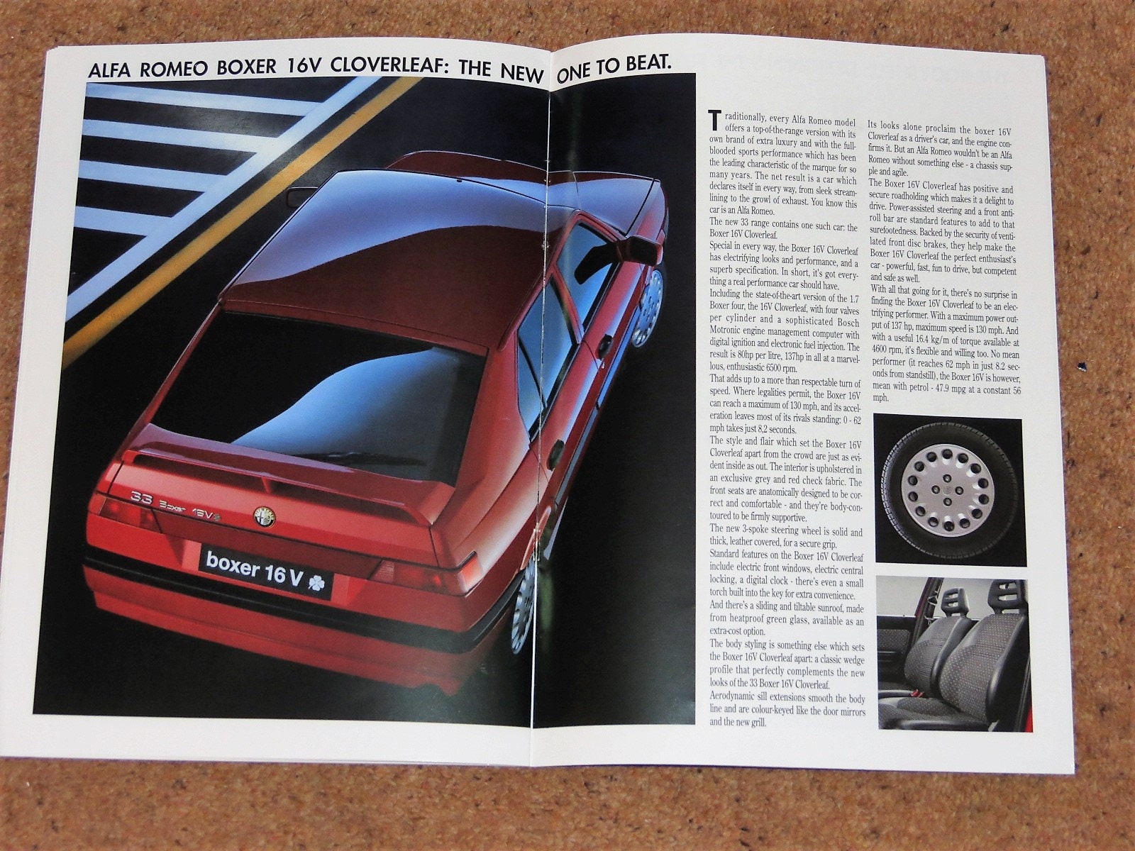 Sales Brochure 1987 Alfa Romeo ALFA 33 revised Model Cloverleaf 1.7 IE ...