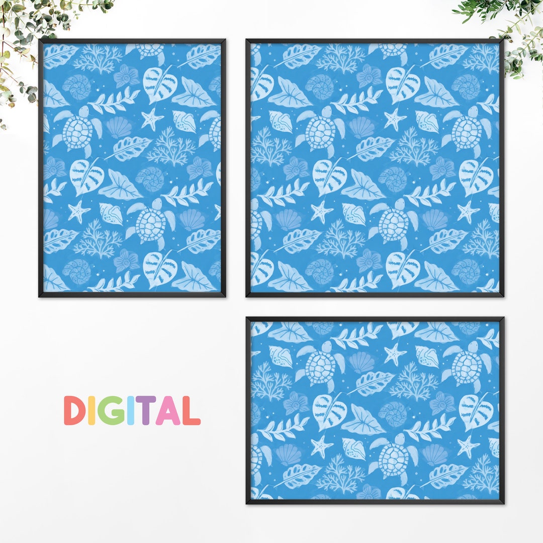 Under the Sea Watercolour Pattern Poster 3 Sizes Included Printable ...