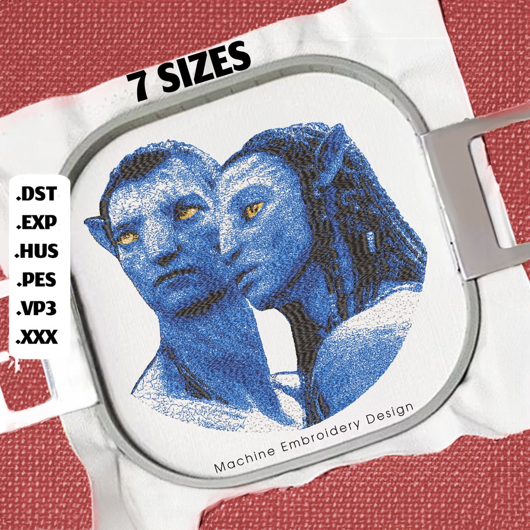 Avatar Jack Sully and Neytiri Machine Embroidery Design Digital Machine ...