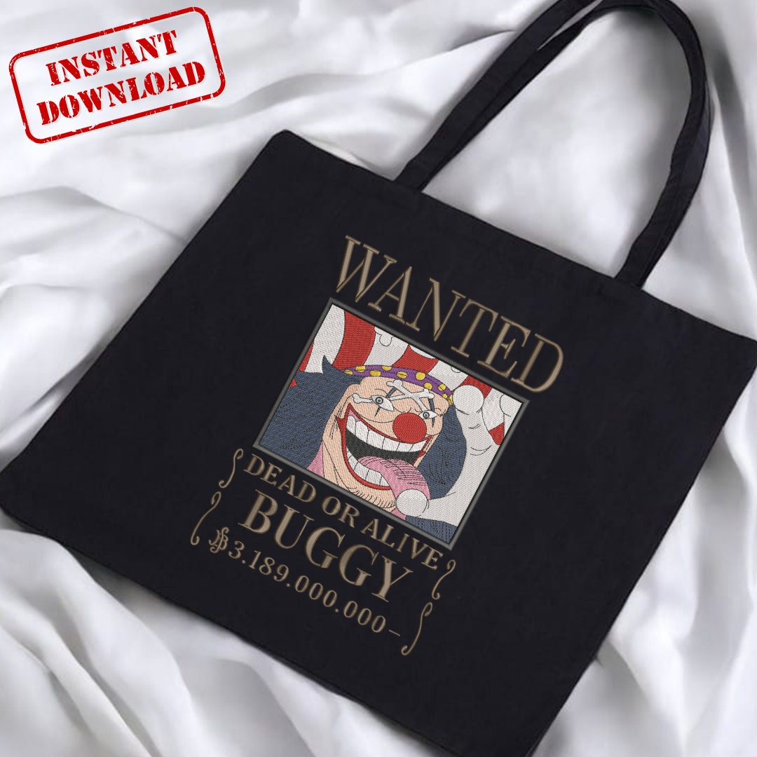 One Piece Buggy Wanted Poster Machine Embroidery Design Digital Machine ...