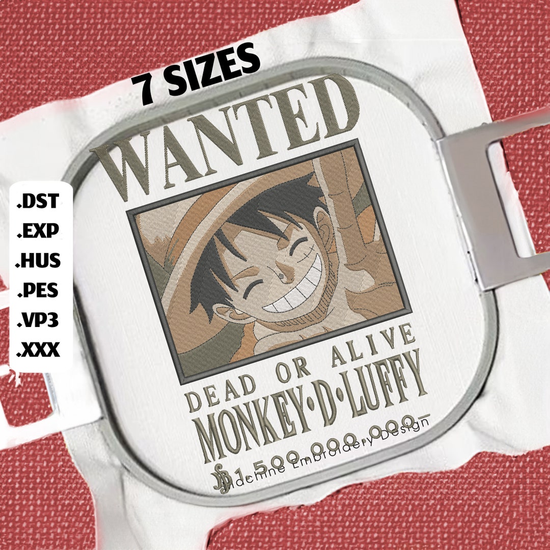 Monkey D. Luffy Digital Embroidery Design, Machine Embroidery File ...
