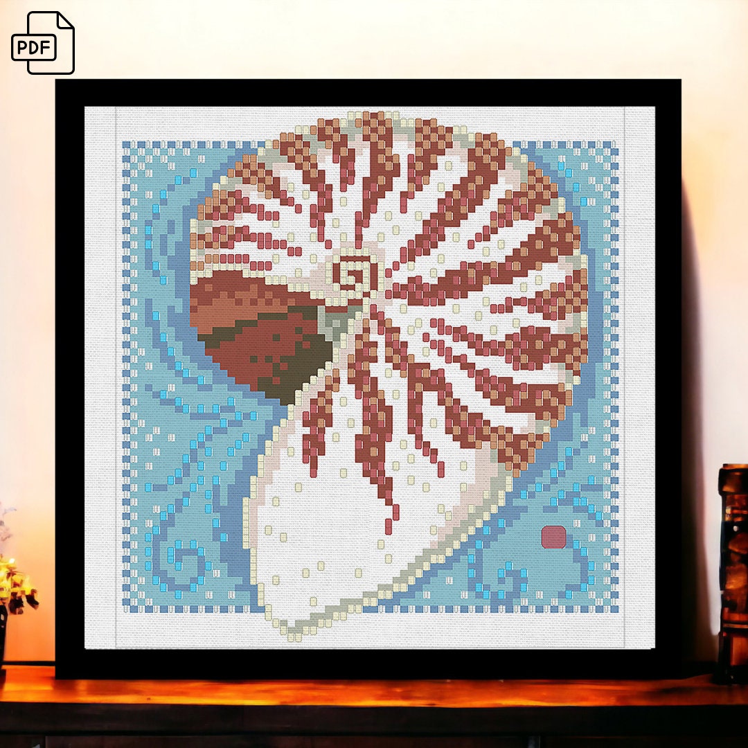 Nautilus Shell Cross Stitch Pattern, Xstitch Chart, PDF Instant ...