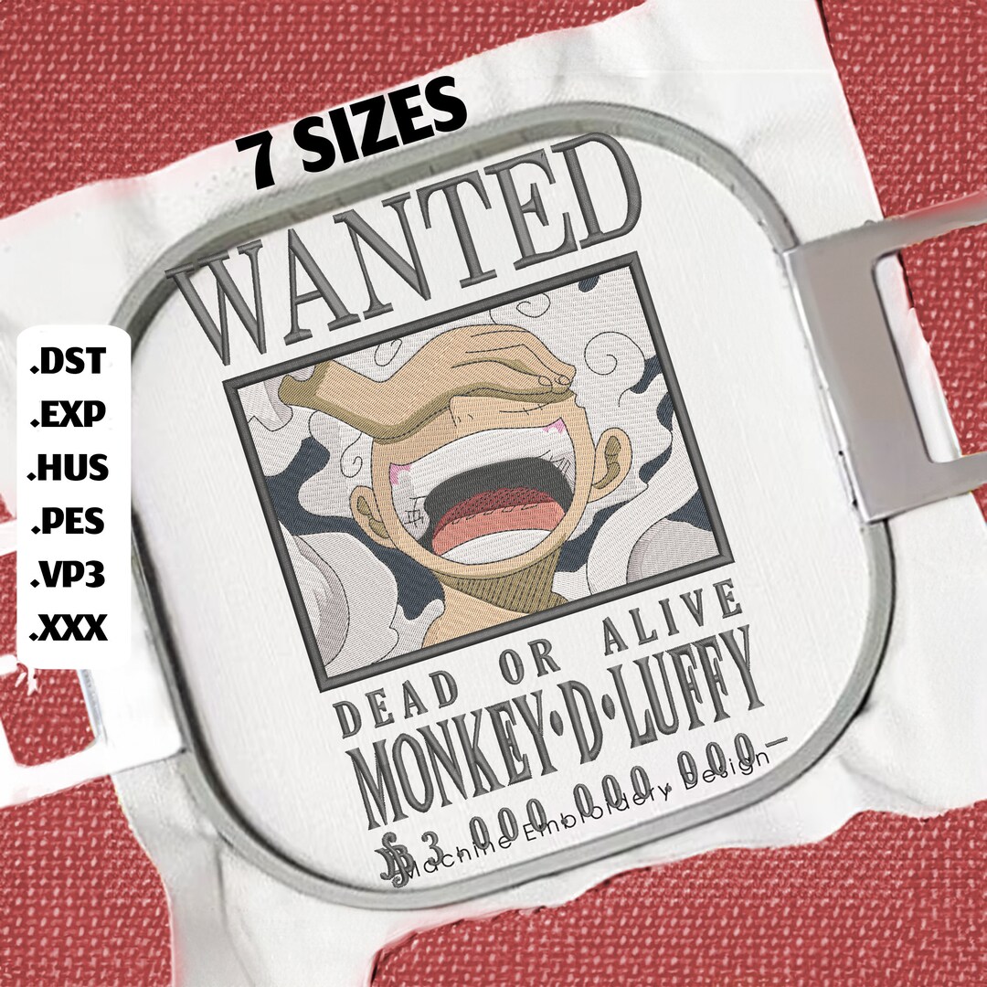 Monkey D. Luffy, Digital Embroidery File, Machine Embroidery Design ...