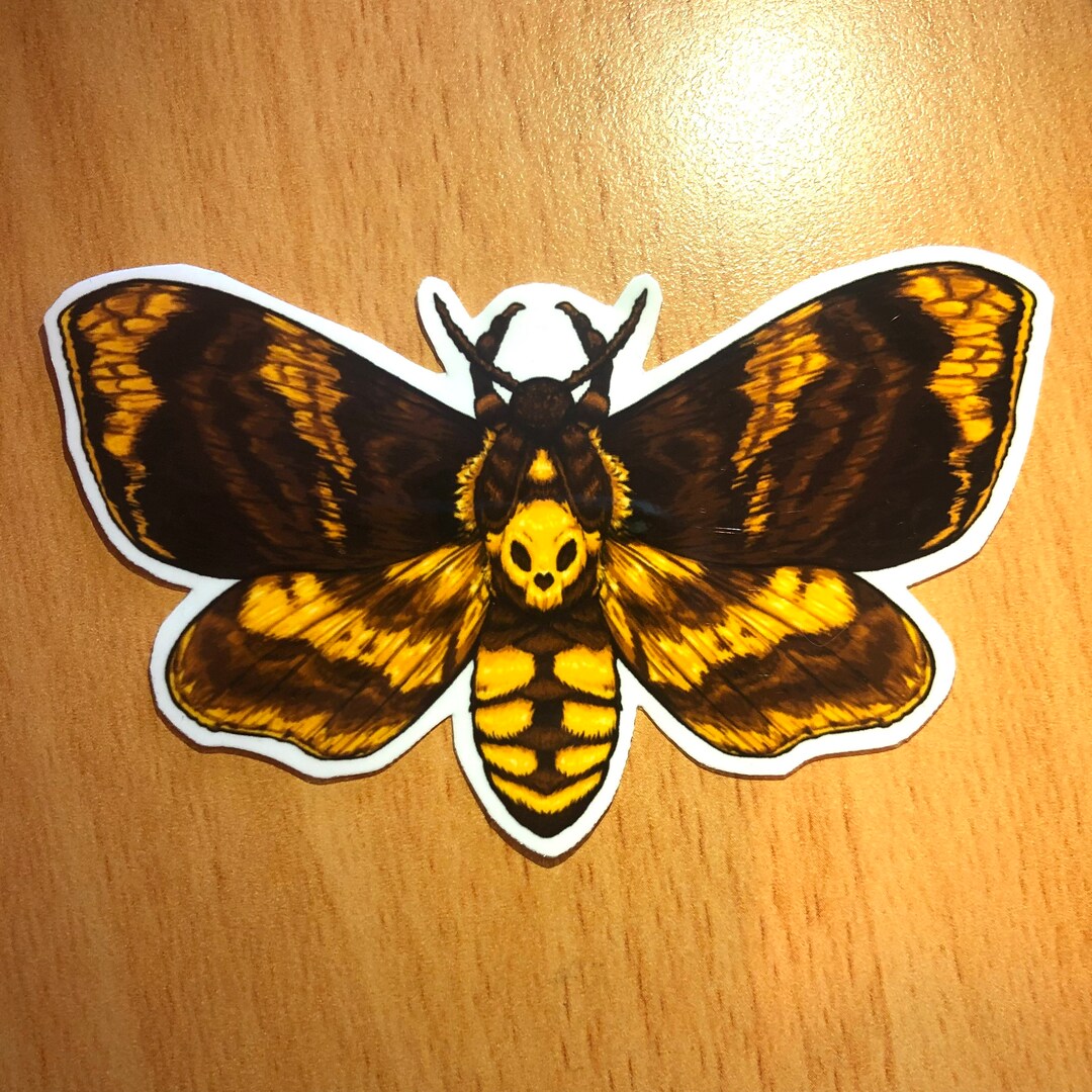 Death's-head Hawk-moth Vinyl Stickers handmade, Handcut - Etsy