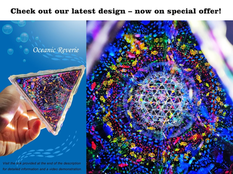 3D Kaleidoscope With Top Prism - Triangular Pyramid Shape - Multiple ...