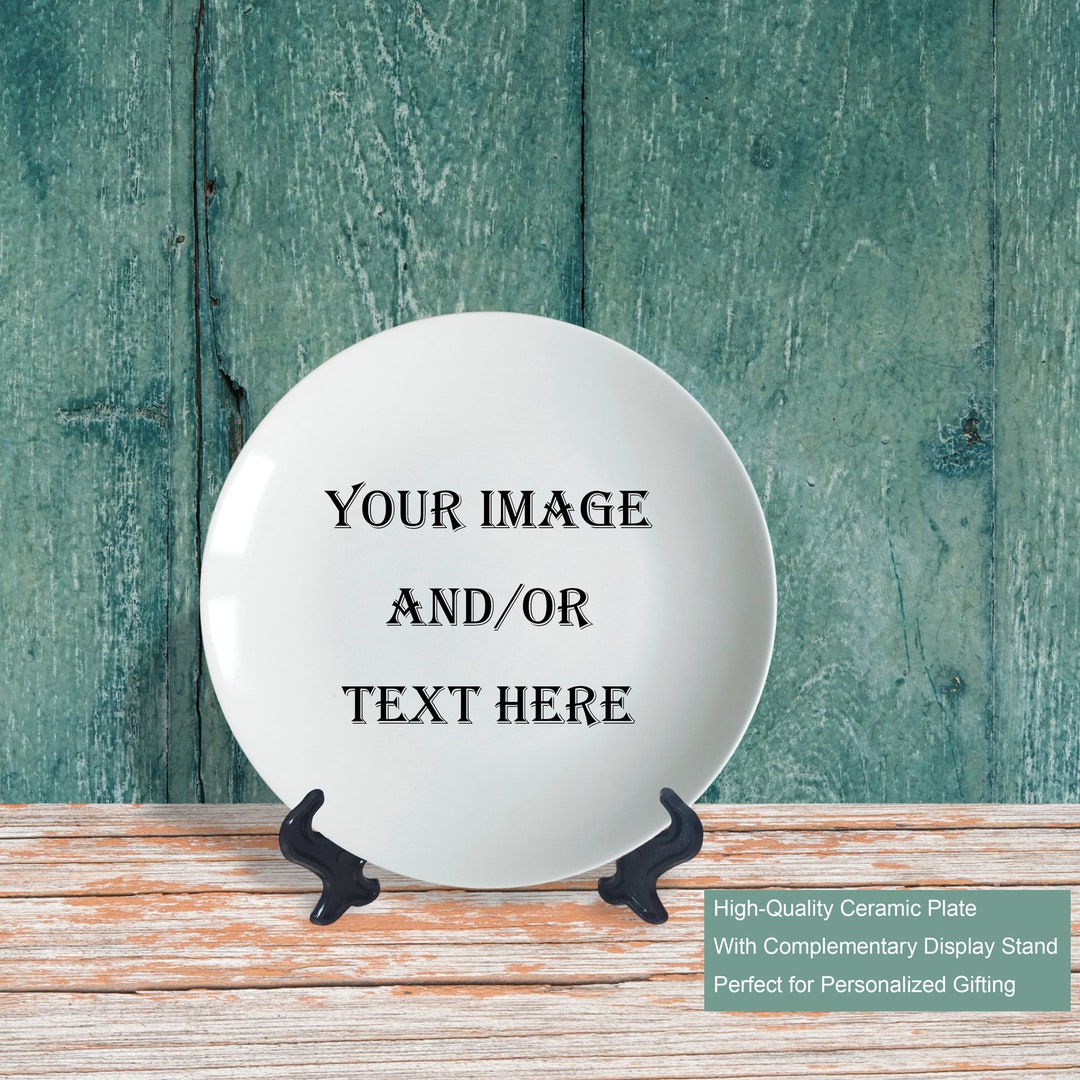 Personalized Ceramic Plates With Stand -custom Photo & Text, Wedding ...