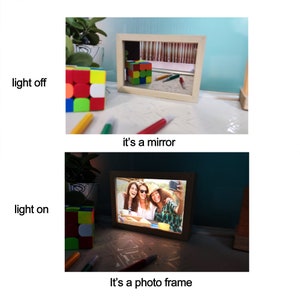 Personalized LED Backlit Photo Frame, 2-in-1 Illuminated Photo Mirror ...