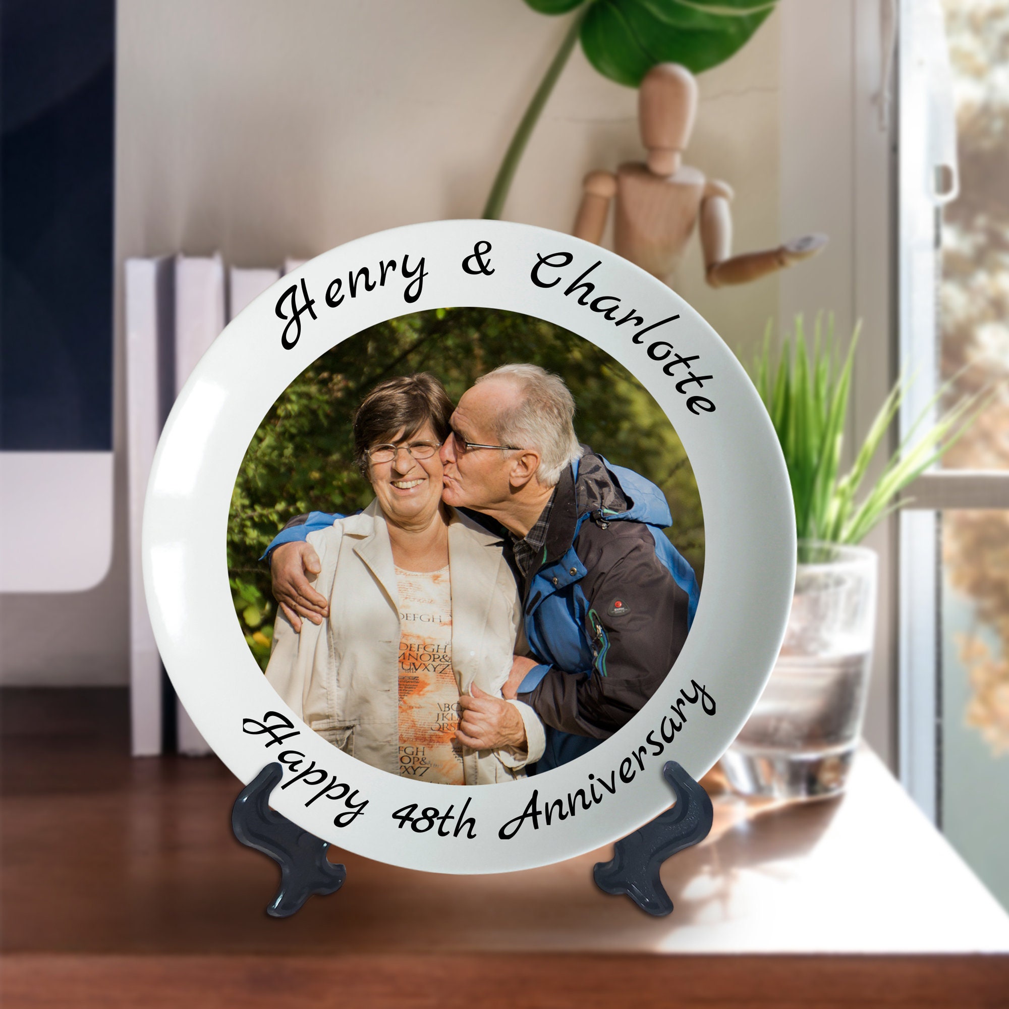 Personalized Ceramic Plates With Stand -custom Photo & Text, Wedding ...