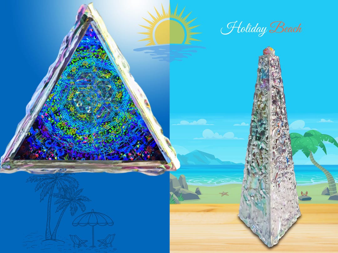 3D Kaleidoscope With Colorful Cube Prism on the Top - Summer Beach ...