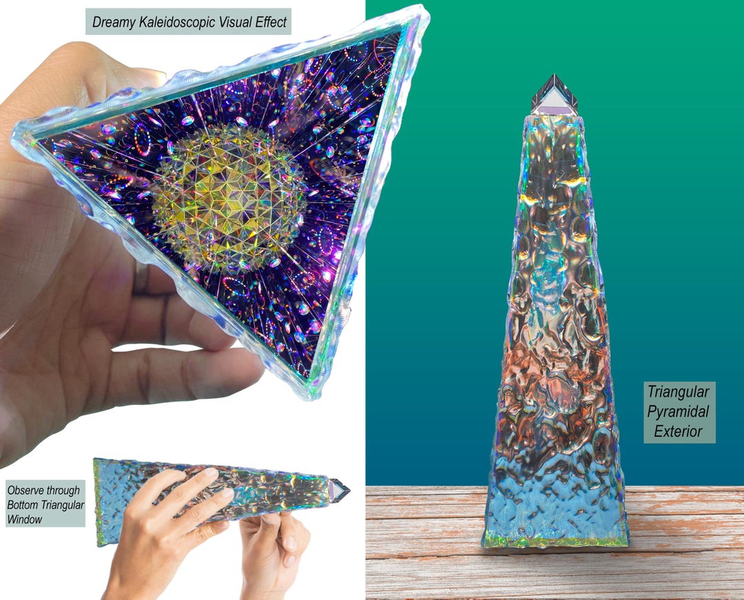 3D Kaleidoscope With Top Prism - Triangular Pyramid Shape - Multiple ...