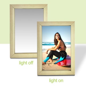 Personalized LED Backlit Photo Frame, 2-in-1 Illuminated Photo Mirror ...