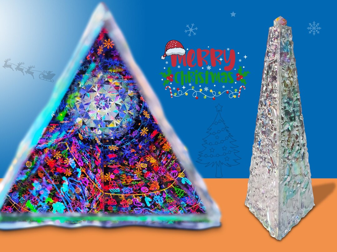 Merry Christmas Kaleidoscope With a Cube Prism on the Top - Handmade 3D ...
