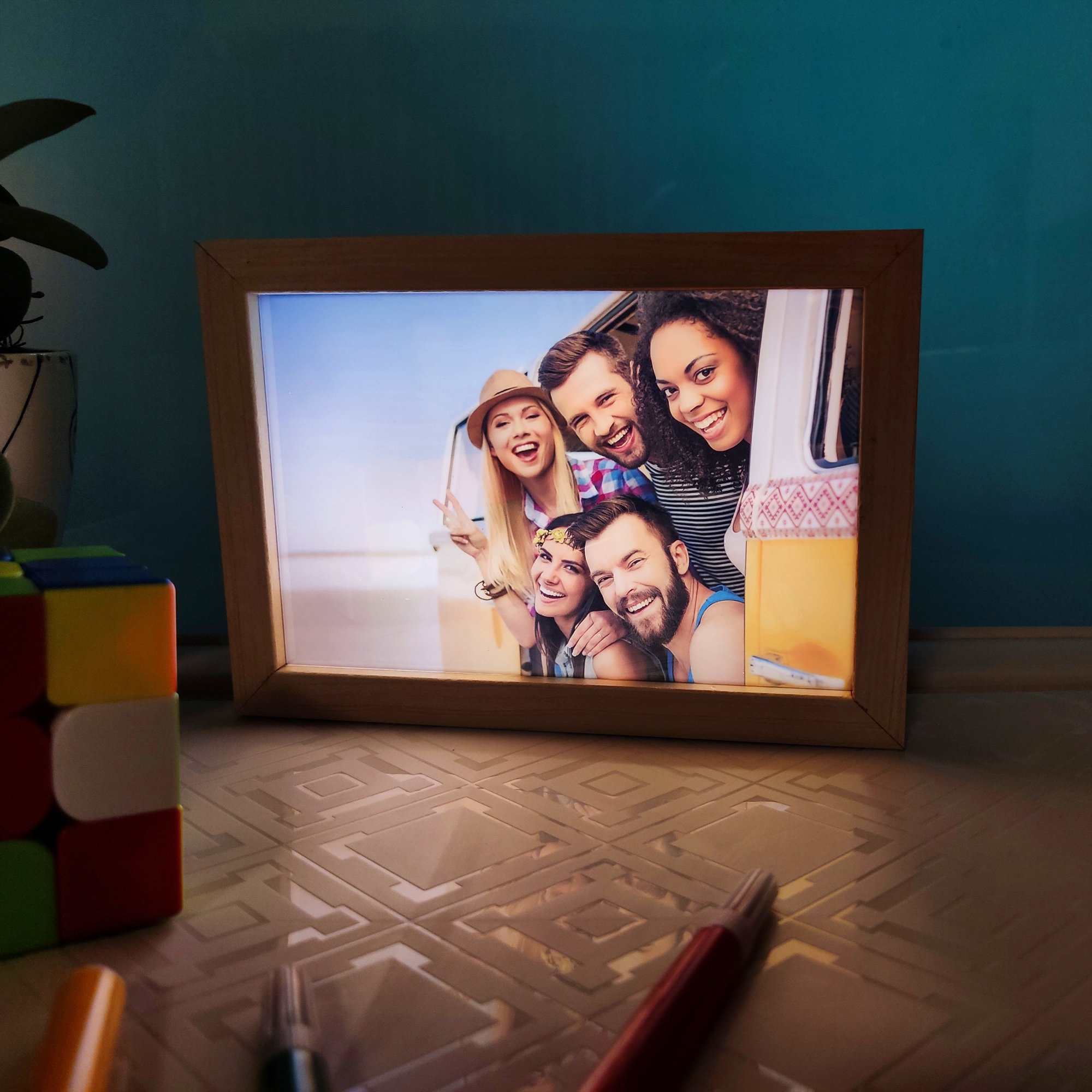 Personalized LED Backlit Photo Frame 2 in 1 Illuminated Photo Mirror Nightlight Photo Frame Etsy