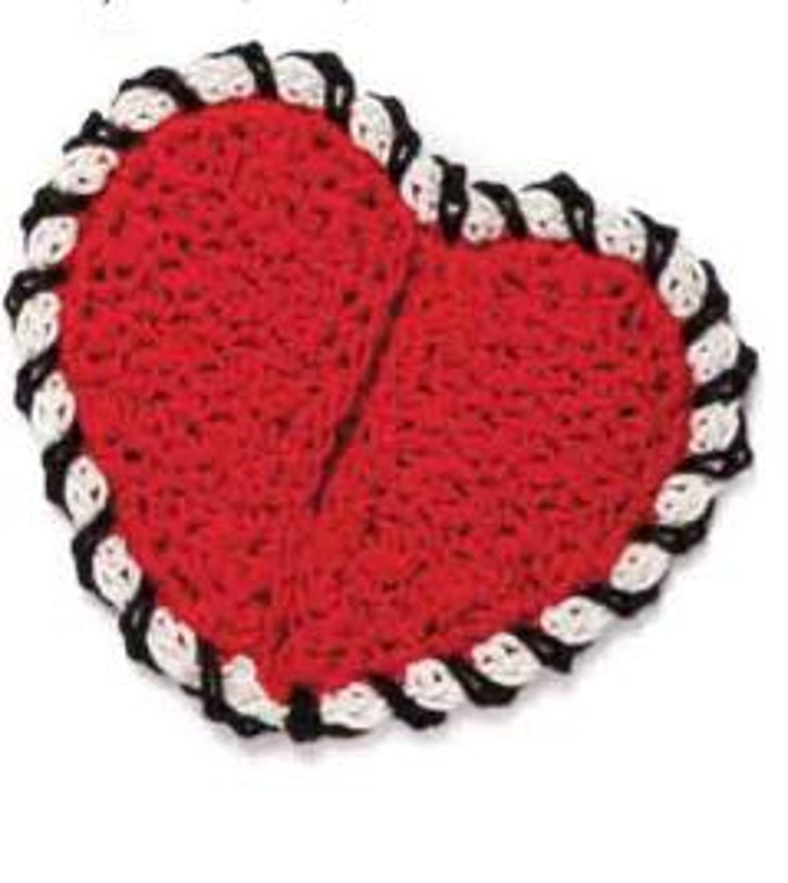 Heart Crochet Table Placemat , Napkin Holder, and Coaster Vintage ...