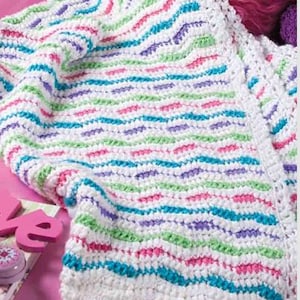 Multi Color Afghan Crochet Pattern, Digital Download PDF Vintage ...