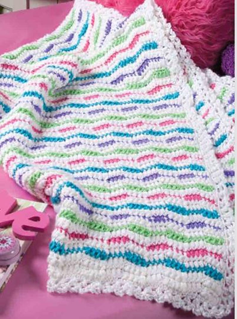 Multi Color Afghan Crochet Pattern, Digital Download PDF Vintage ...