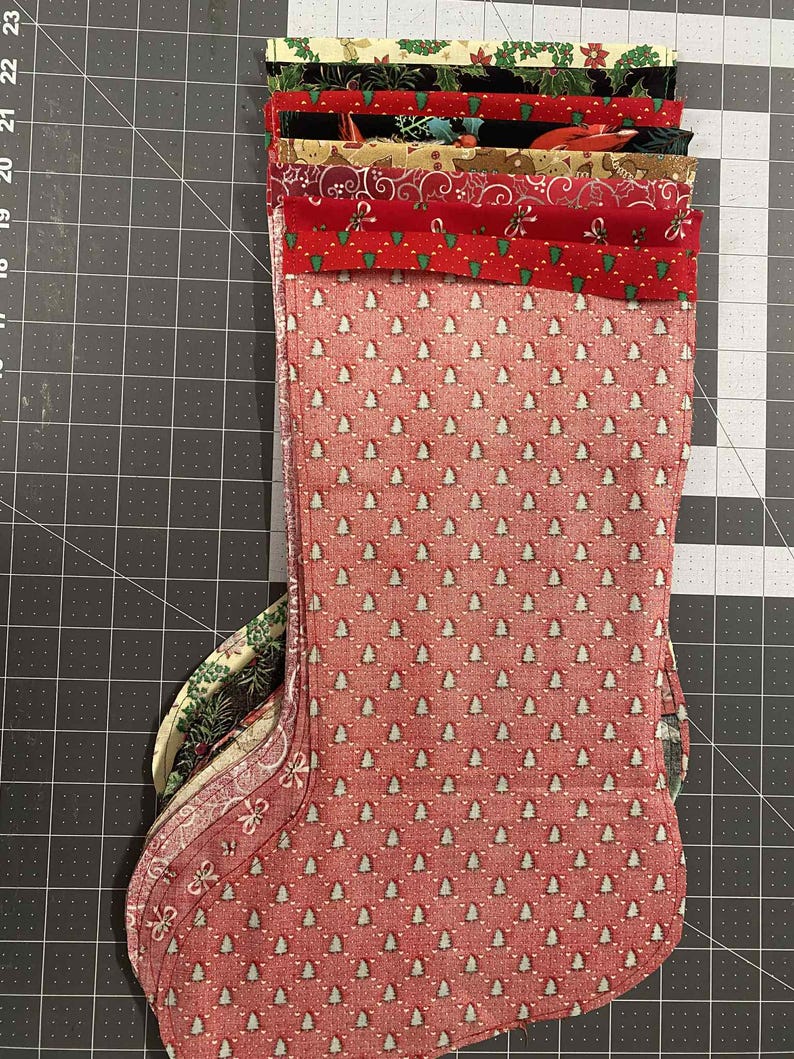 18" Christmas Stocking Liner, Felt Kit Insert, Patterned or Solid ...