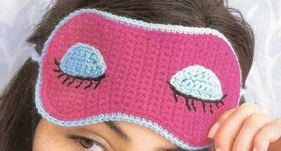 Crochet Sleep Eye Mask Pattern ONLY Instant Digital Download PDF ...