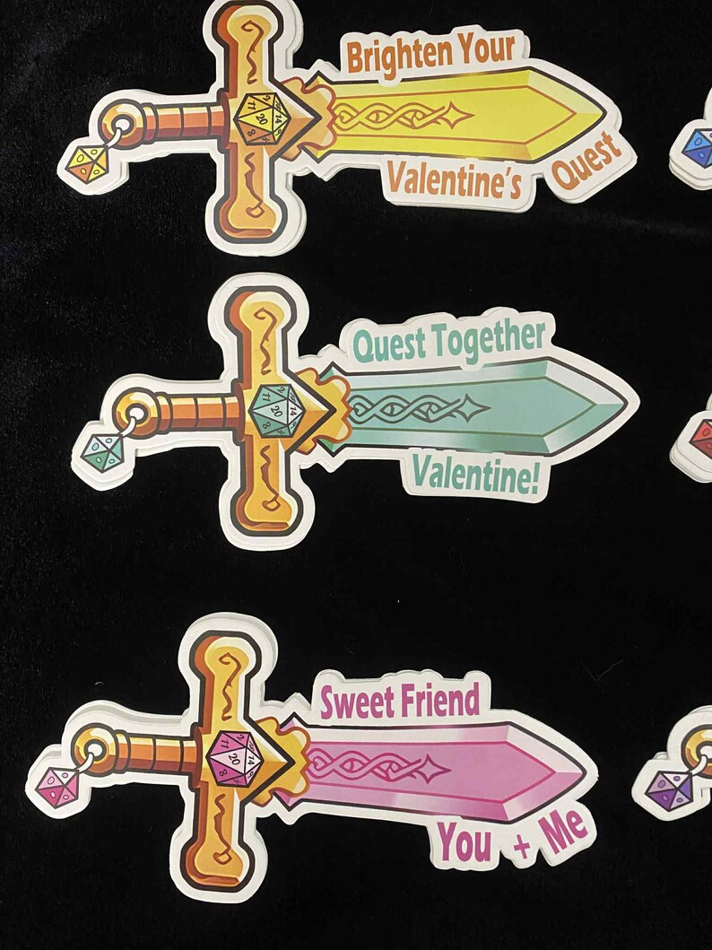 Dnd Sword Valentine Day Cards Set of 30 Cards - Etsy Canada