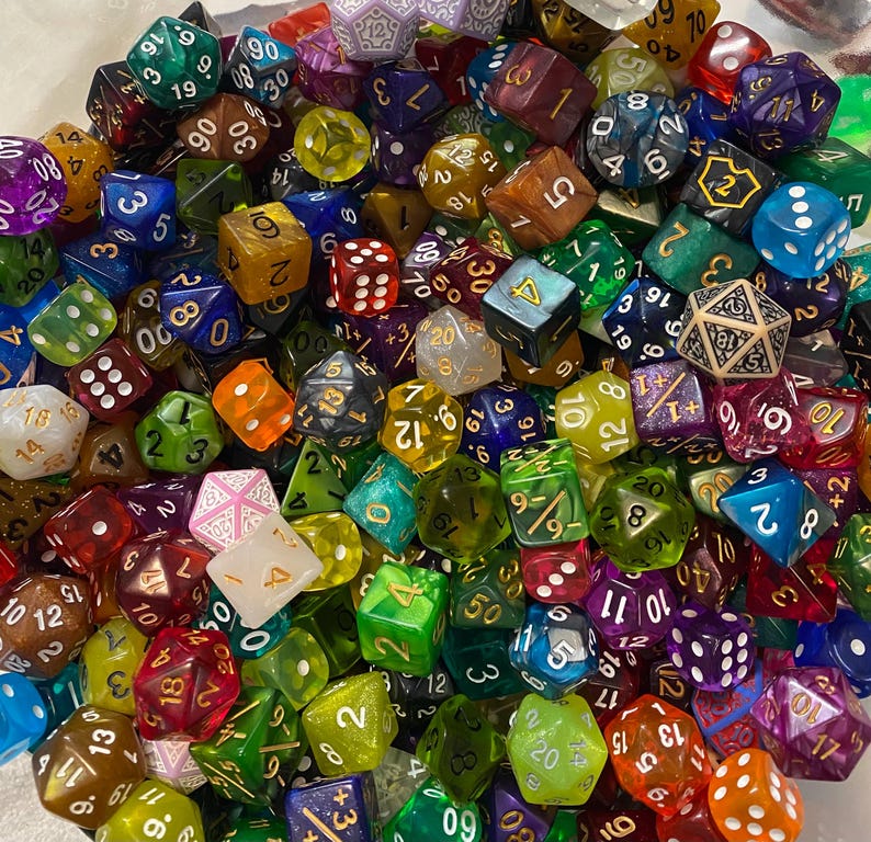 Mystery Scoop Handful Grab of Dice, 12 Polyhedral Dice Free Loot With ...