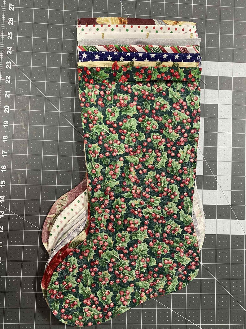 18" Christmas Stocking Liner, Felt Kit Insert, Patterned or Solid ...