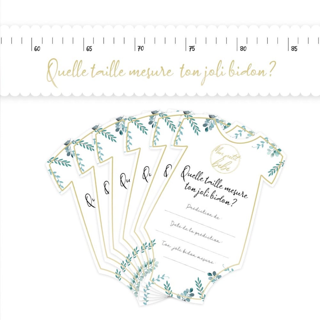 6 Cards 1 Meter Ribbon Game Guess the Belly Circumference for Birth for ...