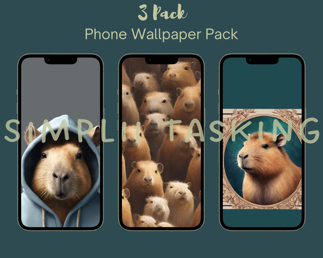 Capybara Lovers Collection Phone Wallpaper, Capybara Wallpaper ...