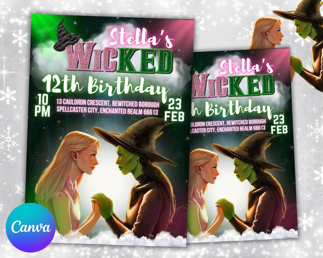 Wicked Birthday Party Invitation, Wicked Party Invitation, WICKED ...