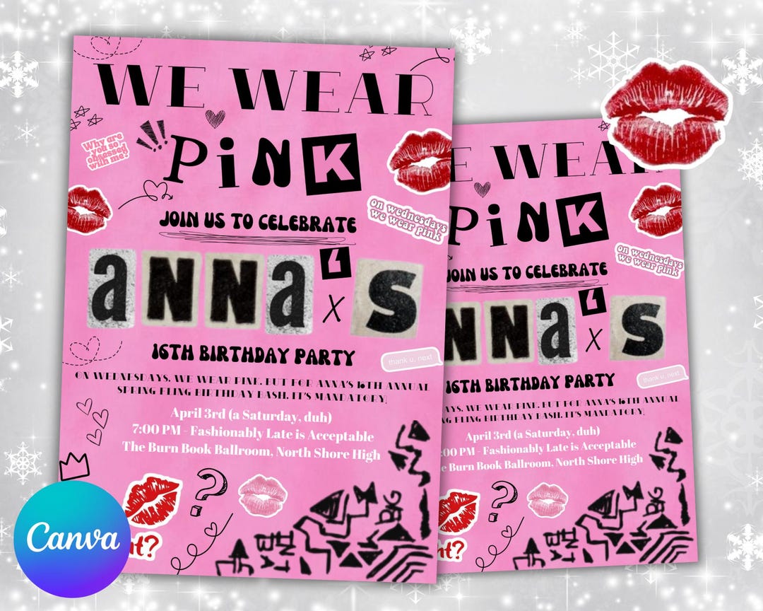 Editable Mean Girls Inspired Birthday Party Invitation Template, Burn ...