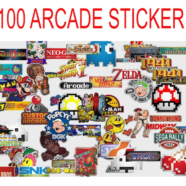 Vintage Arcade Game Stickers - Etsy