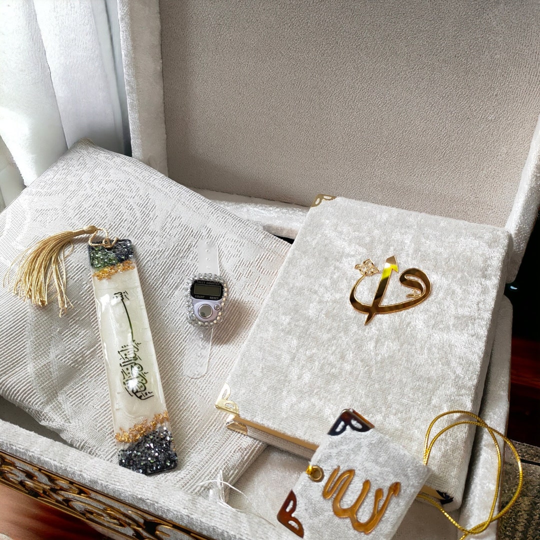 Custom Quran Set With Velvet, Prayer Rug, Religious Gift Ideas, Luxury ...