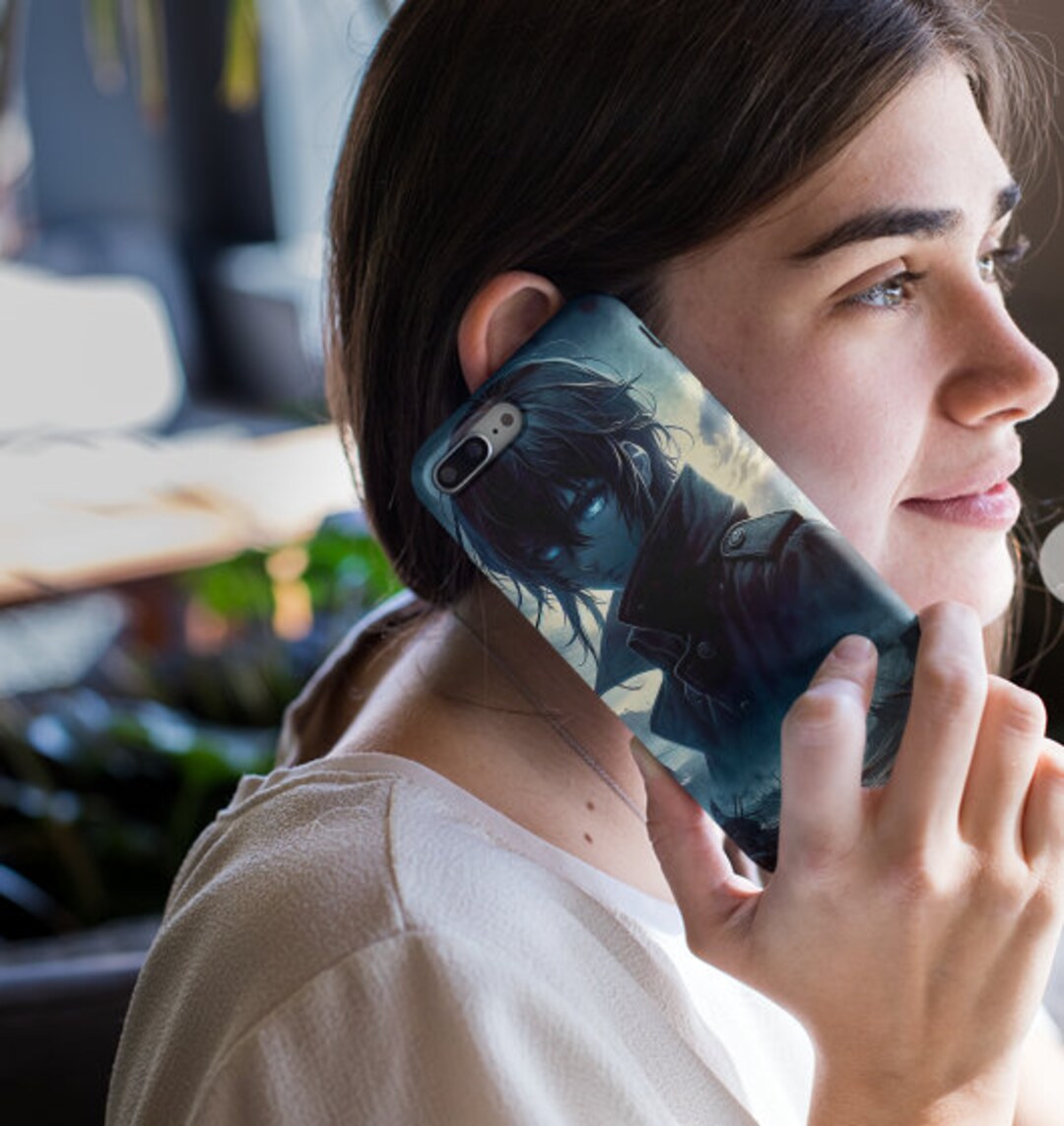 Shadowed Warrior: Enigmatic Anime Character Phone Bio Case - Etsy