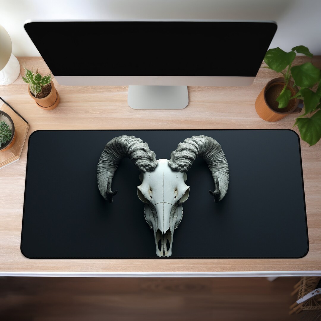 Big Game Skull Desk Mat, Nature Desk Decor, Desk Mat, Desk Mat Gaming ...