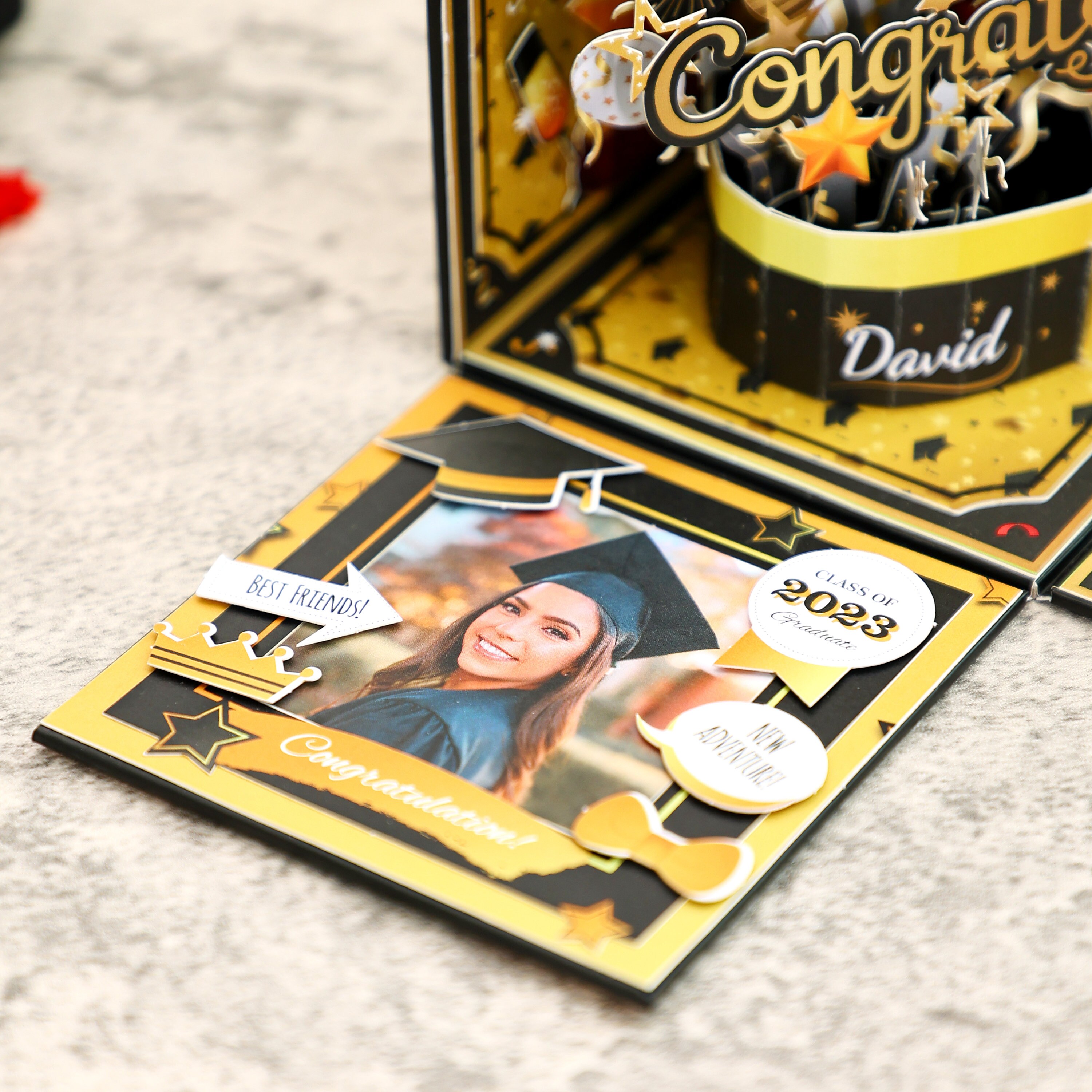 Personalized Graduation Exploding Box, Grad Gift Box, Surprise Exploding Box With Her, Handmade ...