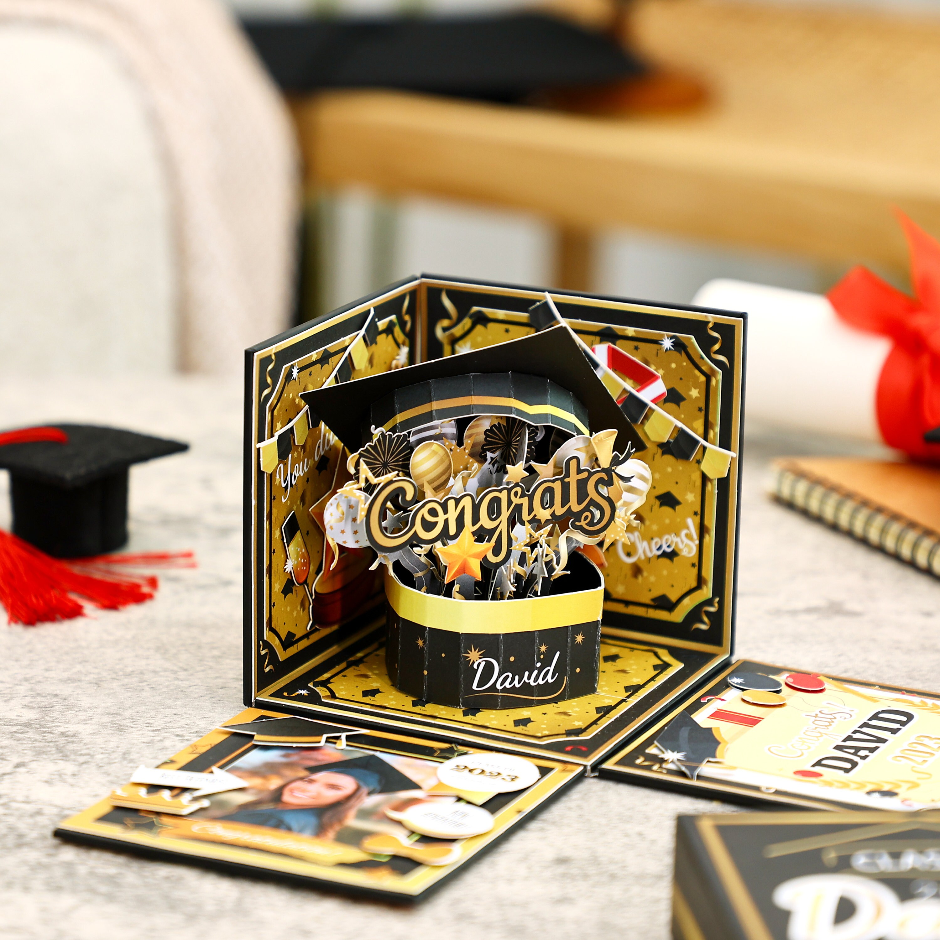 Personalized Graduation Exploding Box, Grad Gift Box, Surprise Exploding Box With Her, Handmade ...