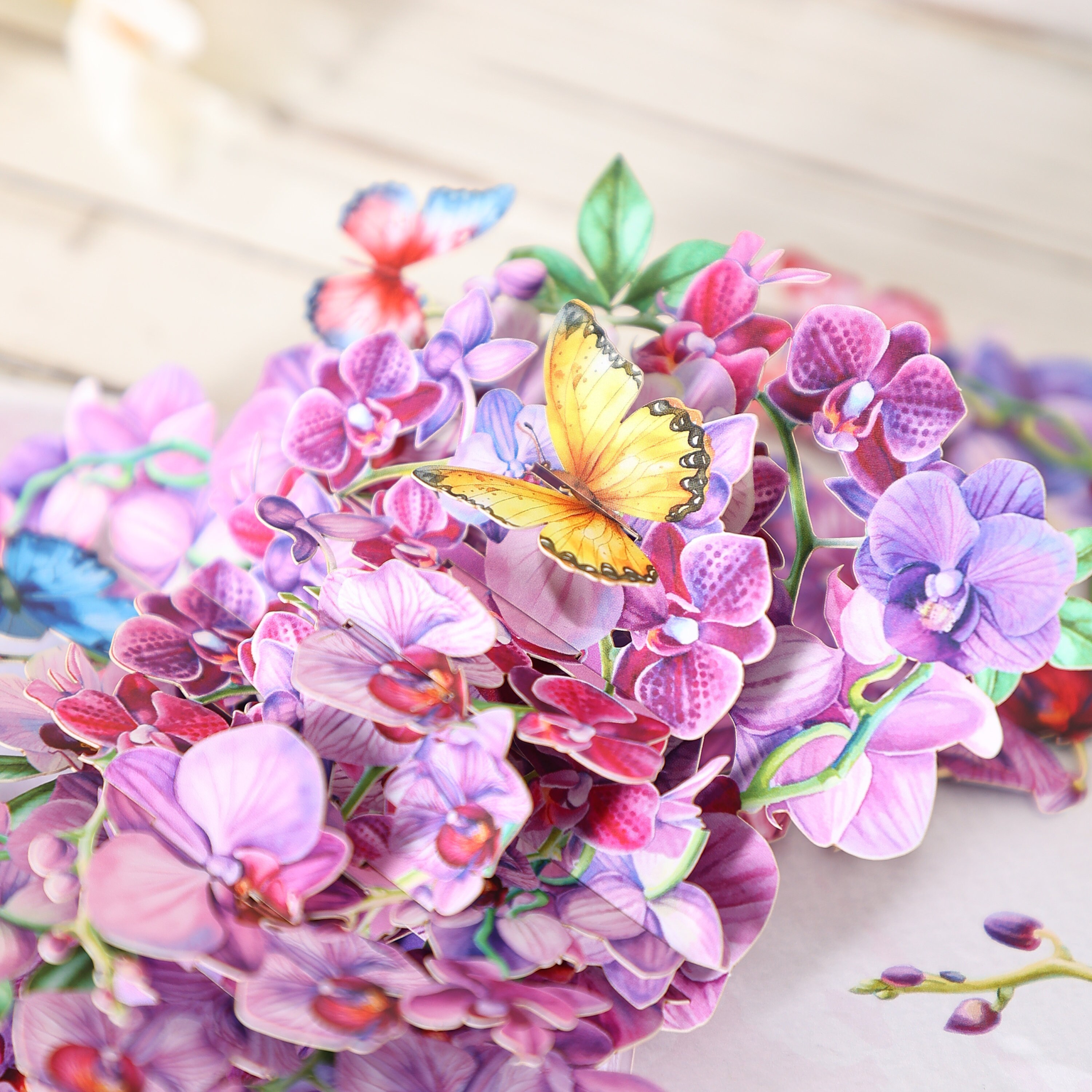 Orchids Pop up Card, Mothers Day Greeting Card,birthday Gift Card, Gift ...