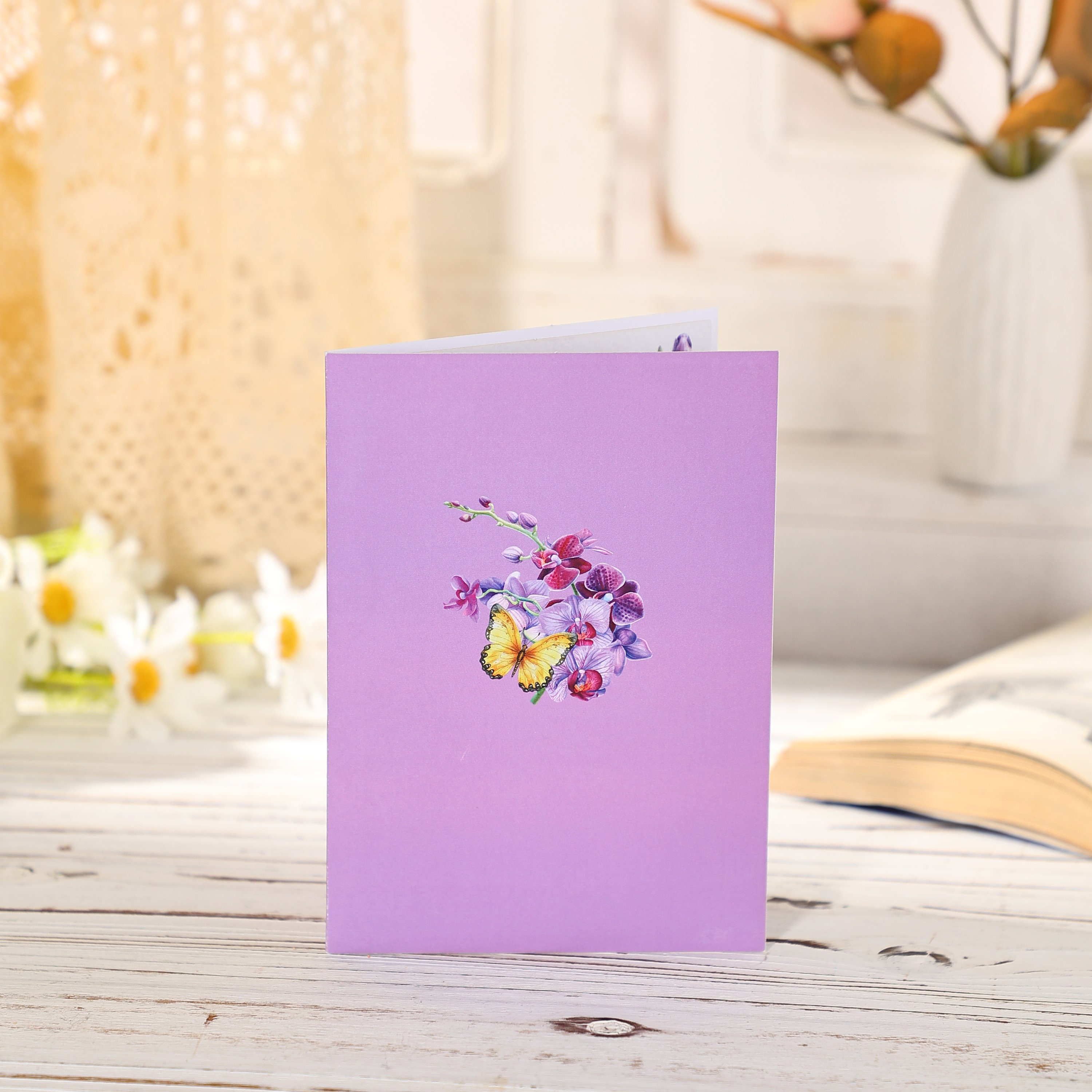Orchids Pop up Card, Mothers Day Greeting Card,birthday Gift Card, Gift ...