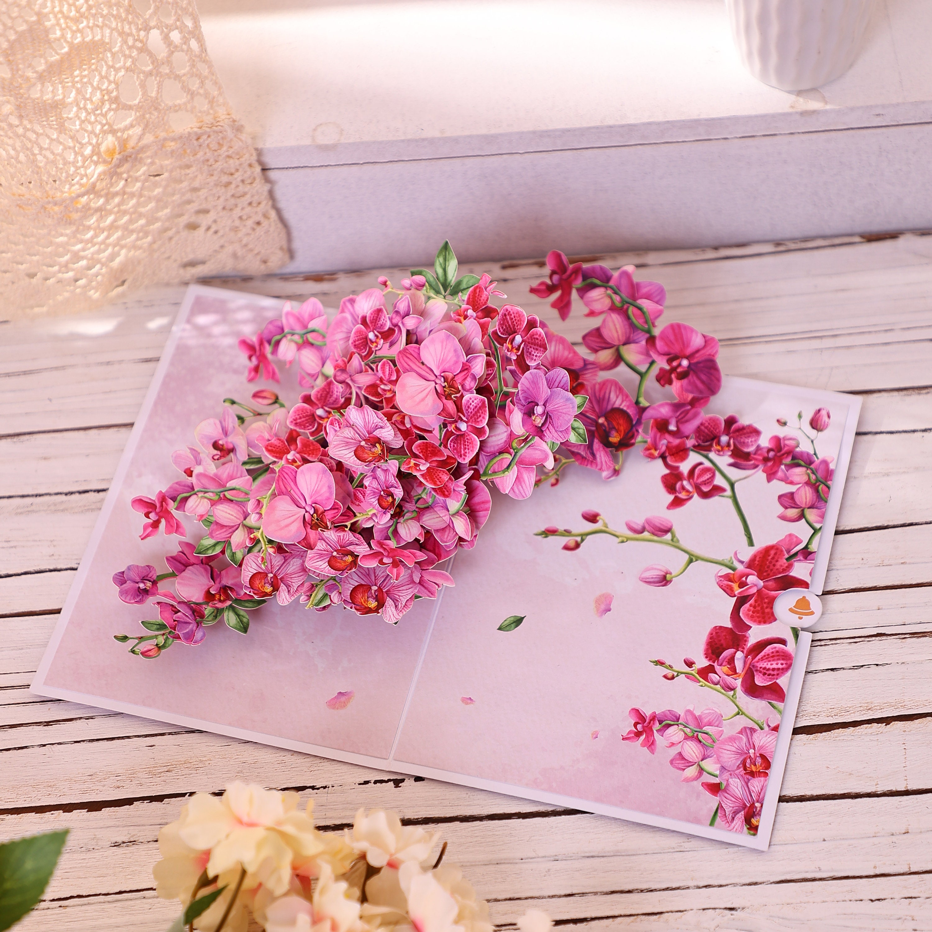 Orchids Pop up Card, Mothers Day Greeting Card,birthday Gift Card, Gift ...